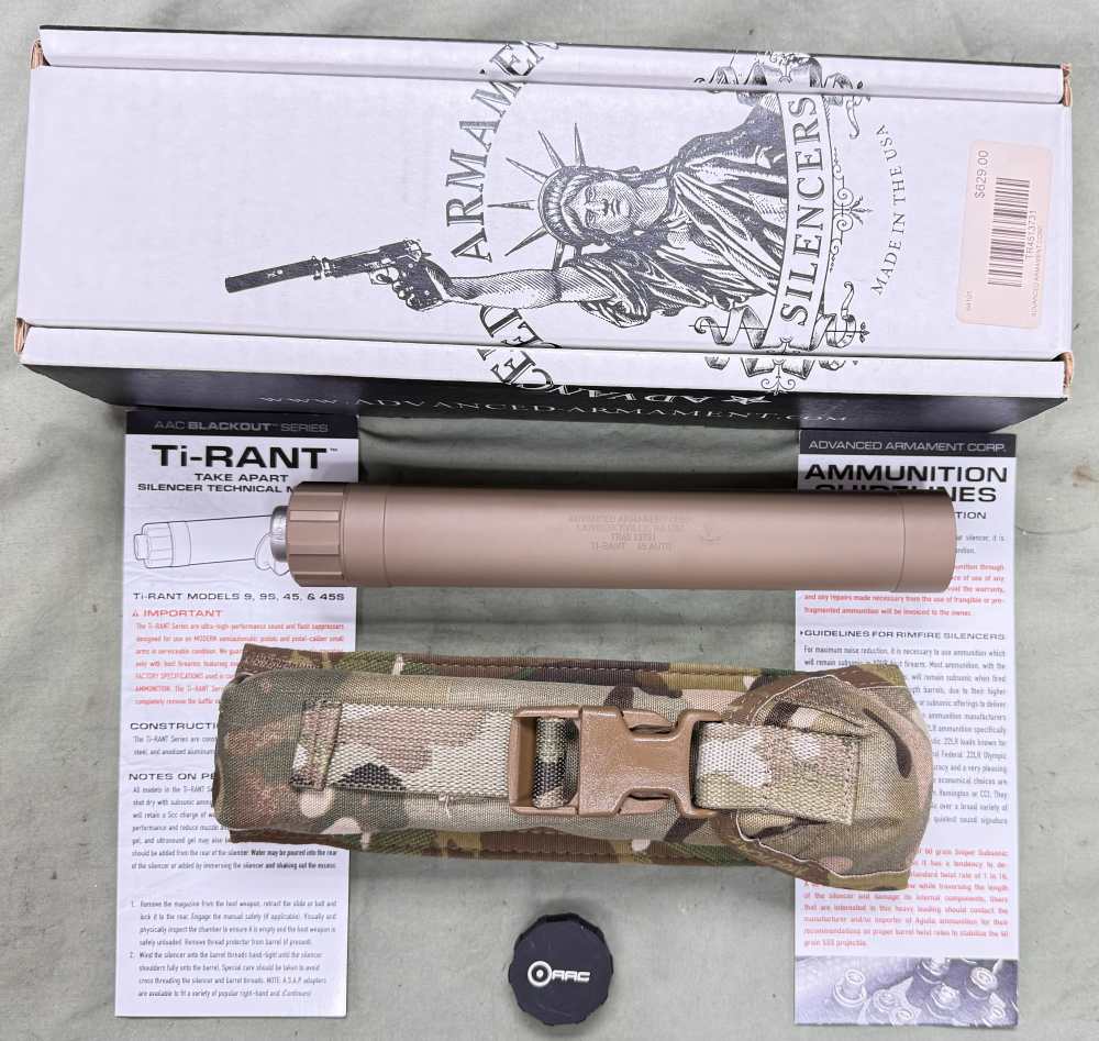 AAC Ti-Rant 45 FDE Suppressor w/ 0.578-28 Adapter - Silencers at ...