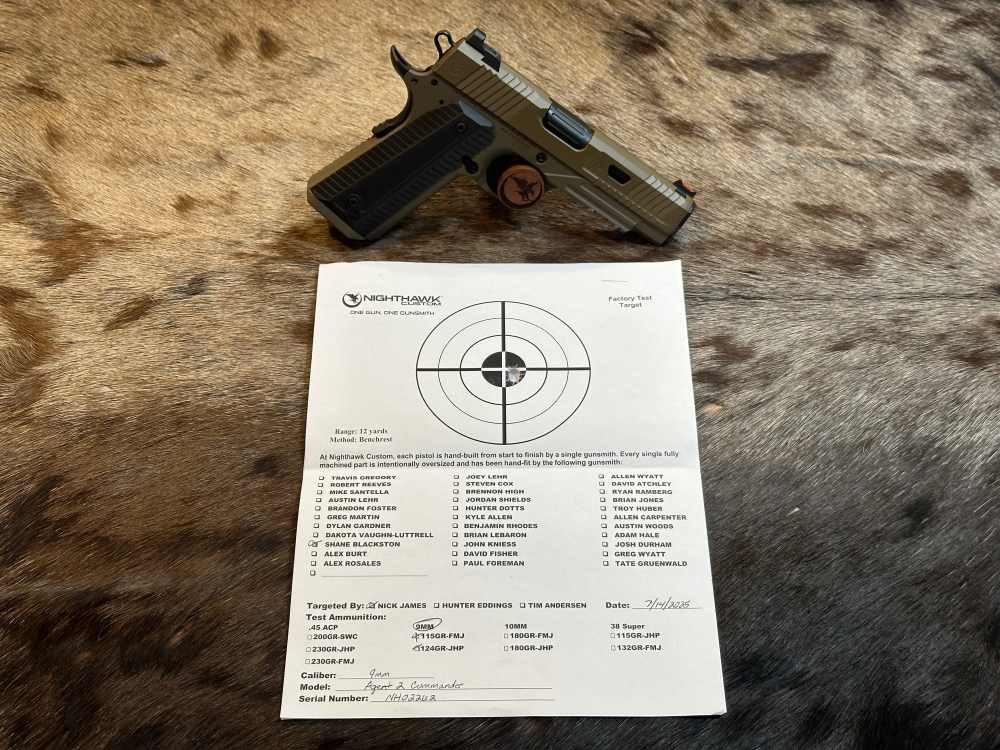 NEW NIGHTHAWK CUSTOM AGENT 2 COMMANDER RECON 1911 9MM SAND HAWK FINISH ...
