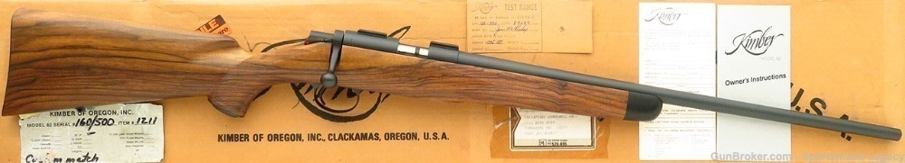 Kimber of Oregon 82 Custom Match .22 LR, 1984, box, target, layaway ...