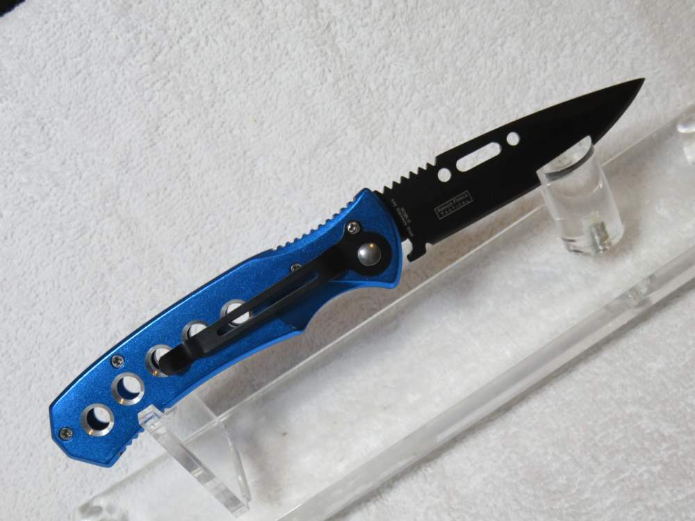 Blue Ballistic Auto Push Button Switch Blade Bad Boy Knife. - Automatic ...