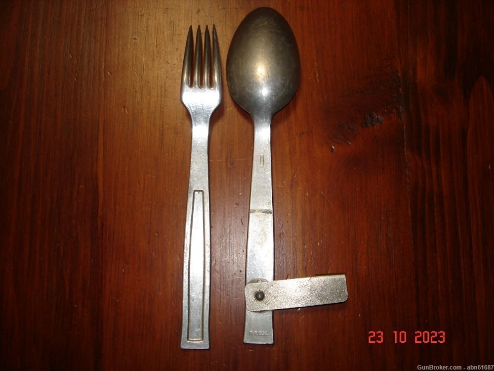 WWII German Army cutlery utensil set spoon & fork D.R.G.M. mkd - WWI ...