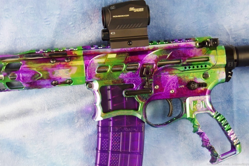 F-1 Firearms BDRX-15 .223 Wylde "The Joker Metallic" Neon Green ...