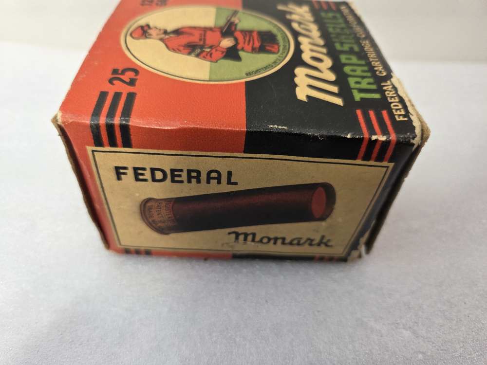 Federal Cartridge Monark Trap Shells 12 Ga #8 Almost Full Box - Vintage ...