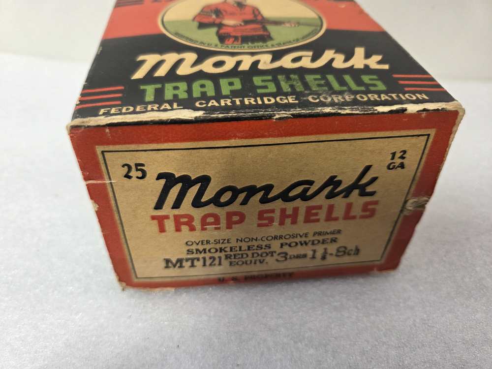 Federal Cartridge Monark Trap Shells 12 Ga #8 Almost Full Box - Vintage ...