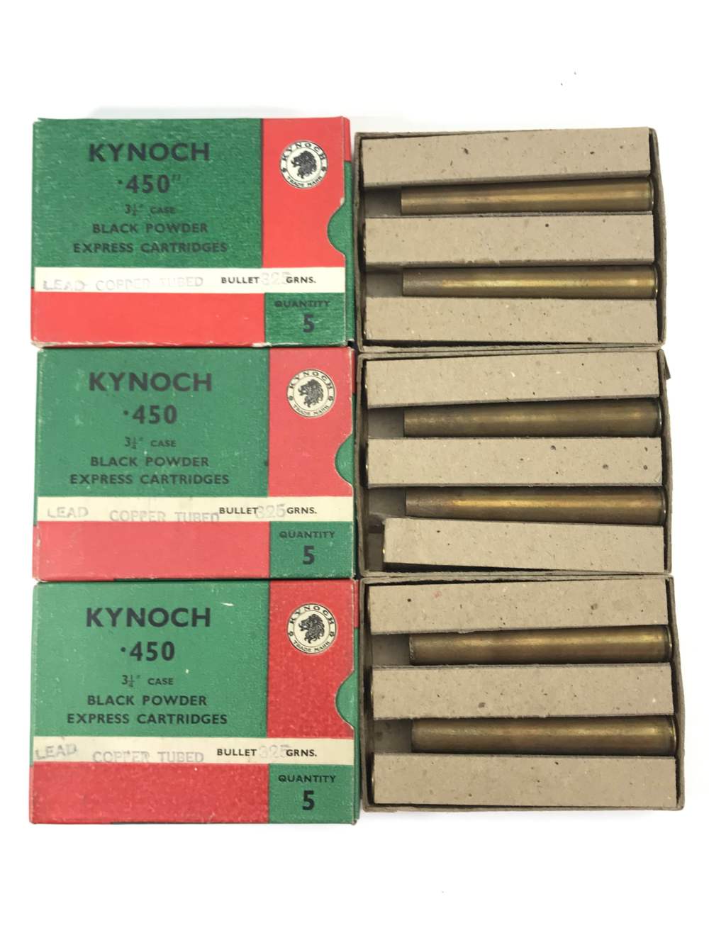 Kynoch 450 Black Powder Express 3-1/4" Case 15 EMPTY Casings 184-NX ...