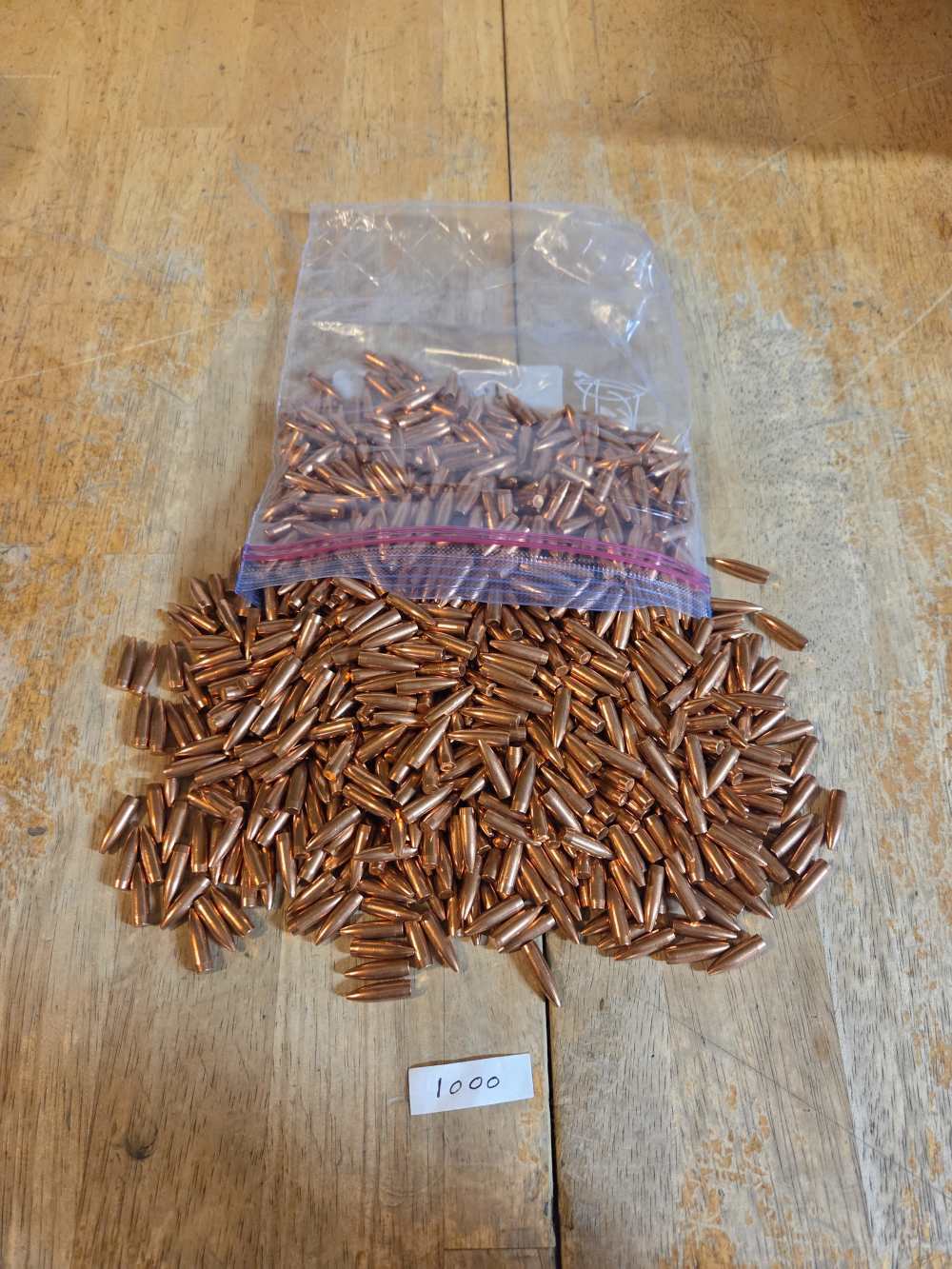 1,000 ct of Unbranded Solid Copper BT Bullets - .22cal, .224dia, 55gr ...