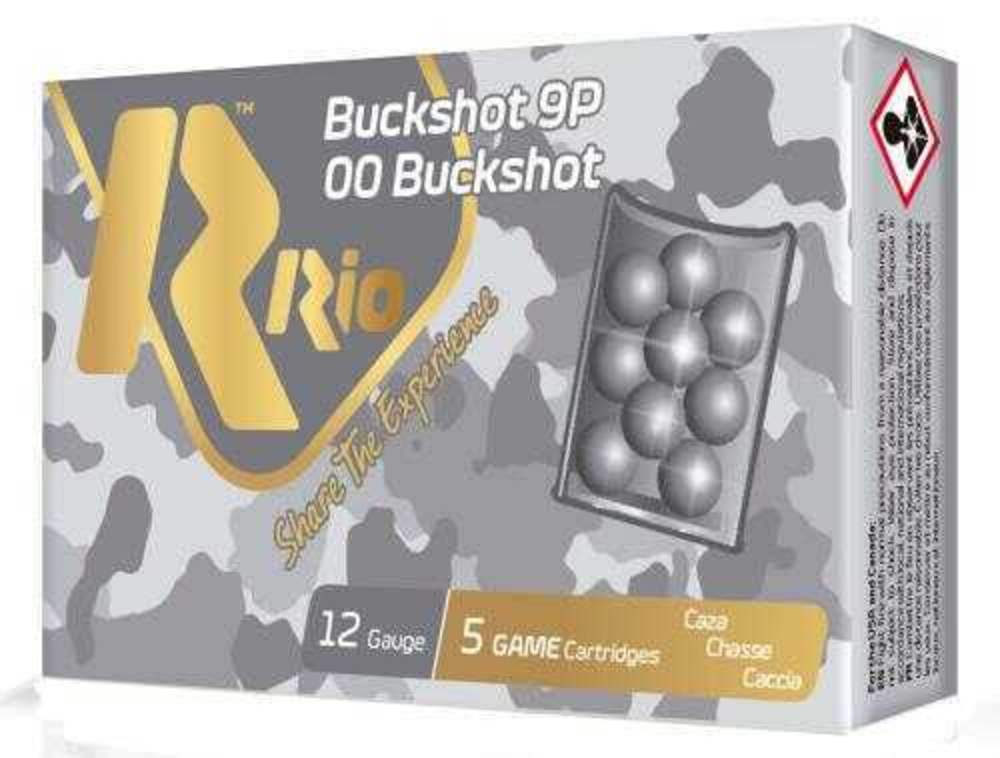 12 Gauge 2 3/4" 9 Pellet 00 Buckshot Rio Defense Ammo 25rds *NO CC FEES ...