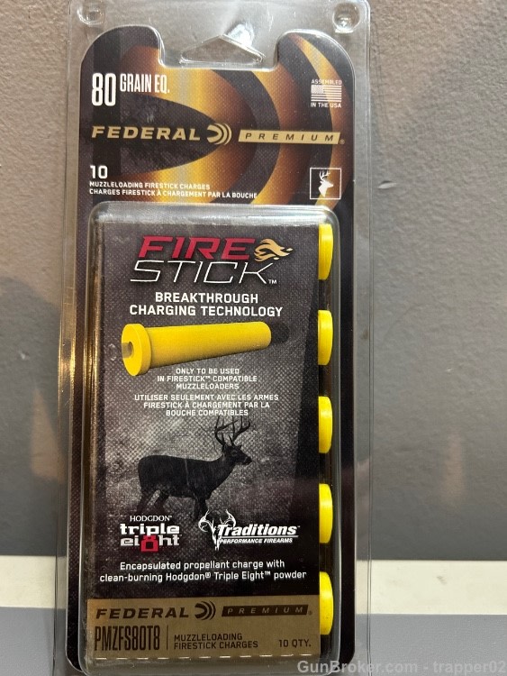 Federal FireStick 80 Grain Triple 8 PMZFS80T8 Muzzleloader Powder ...