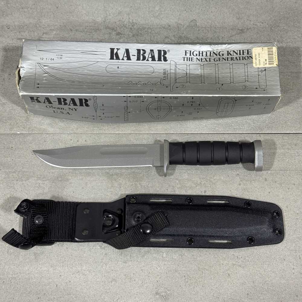 KA-BAR Model 03 1222 N2K Fixed Blade Plain Edge Fighting Knife Sheath ...