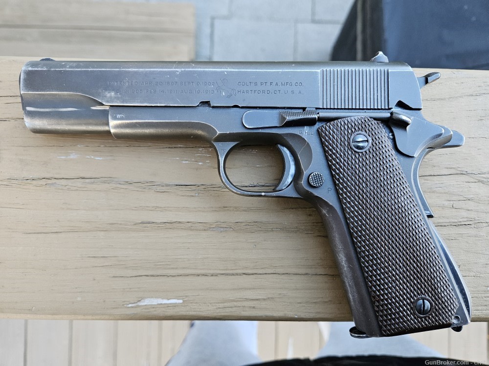 Colt 1911-A1 WW2 with Matching Number Slide Made 1943 - Semi Auto ...