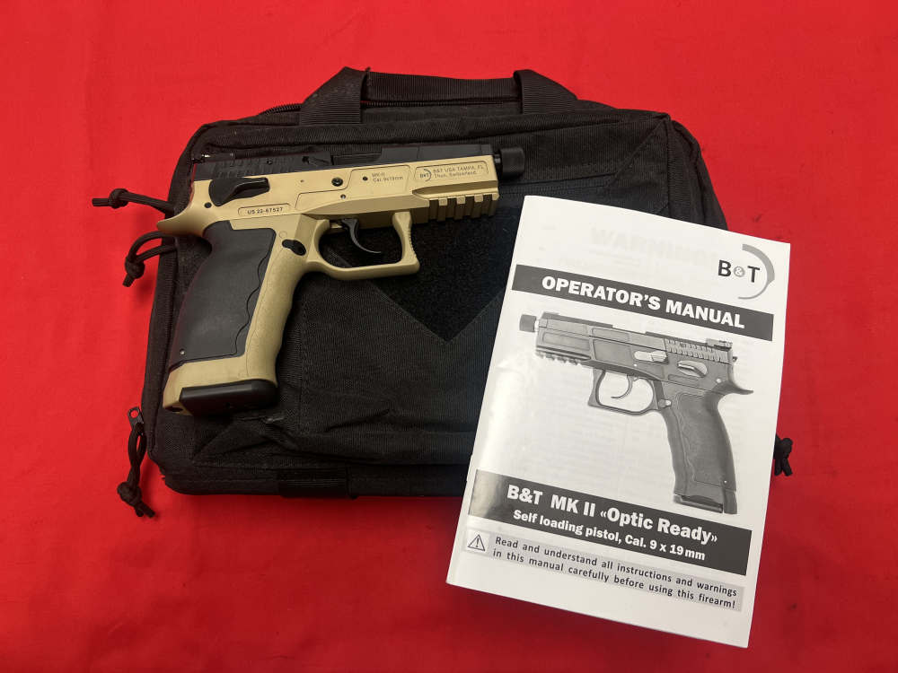 B&T MKII 9mm 4.25" Coyote Tan 1-17rd mag soft case-papers - Semi Auto ...