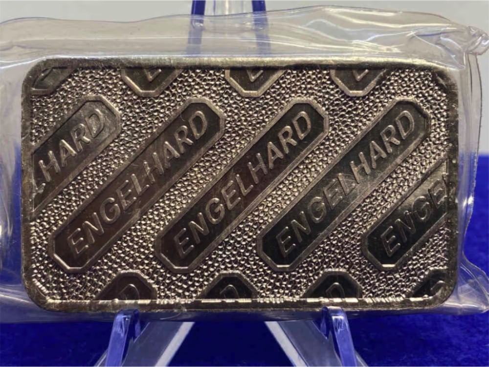 2 VINTAGE Engelhard *Consecutive serial #* -SILVER 10oz BARS *20 Troy ...