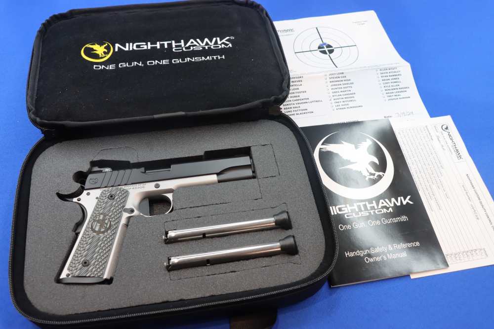 Nighthawk Custom SHADOW HAWK Govt 1911 Pistol 9MM 2-TONE SS 5" Match ...