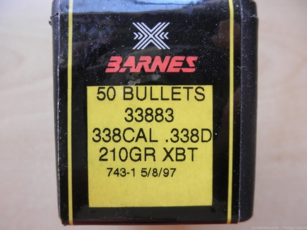 Barnes 0.338” #33883 210 Gr. XBT. 50 pieces factory sealed box ...