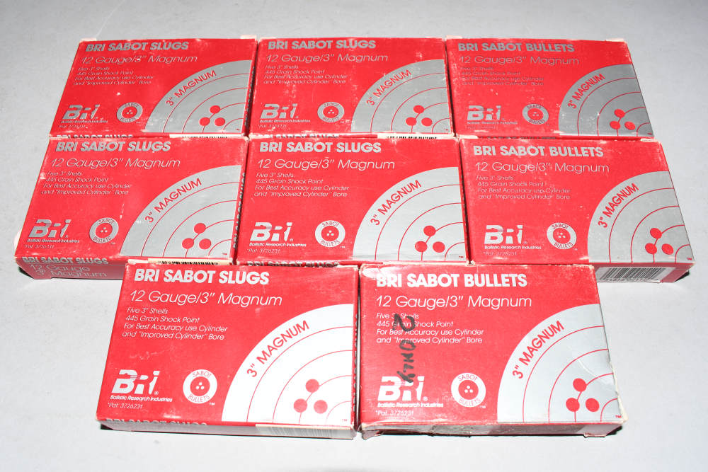8 Boxes Ballistic Research Industries 12 Gauge 3" Magnum Sabot Slugs ...