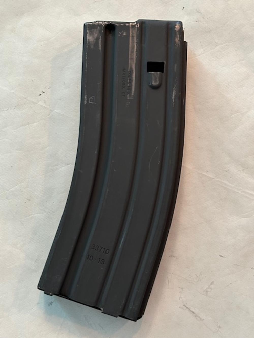 COLT AR-15 / USGI 30rd Aluminum Magazine w/ Green Follower, Dated 10-13 ...