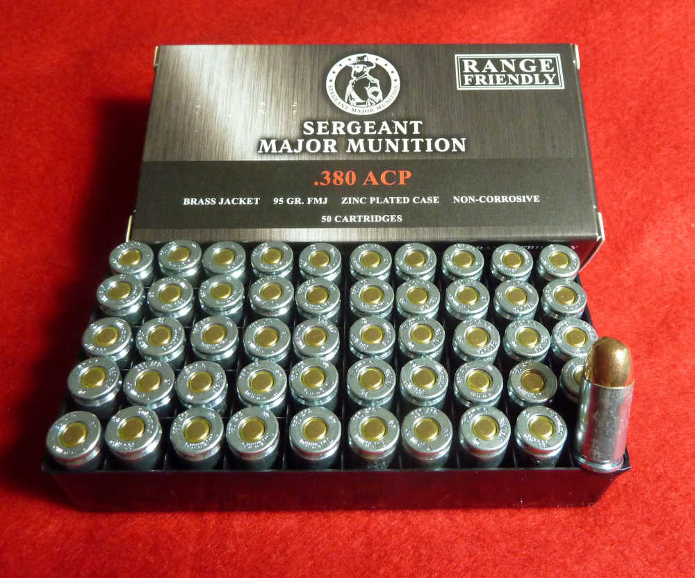 500 rds Sergeant Major Munition .380 ACP 95gr FMJ 10-50rds box, Factory ...