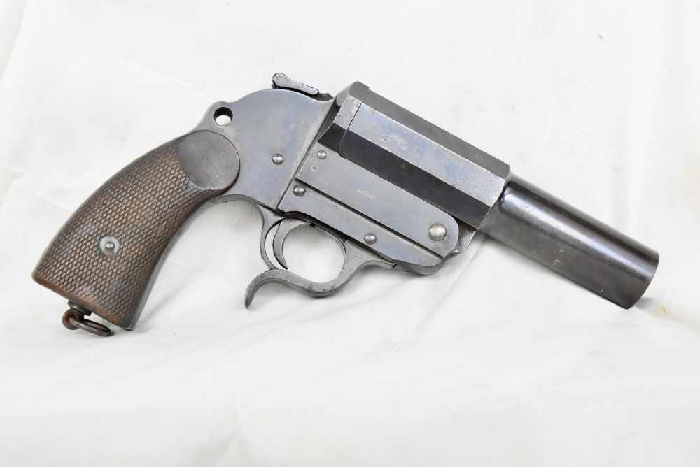 Pre WWII Walther LP34 flare gun STEEL with original wood grips! 26.5mm ...