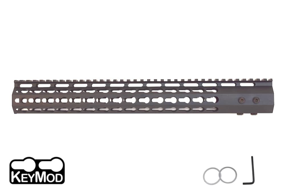 AR15 15 inch Slim Keymod Handguard Rail One Piece Free Float with 6 ...