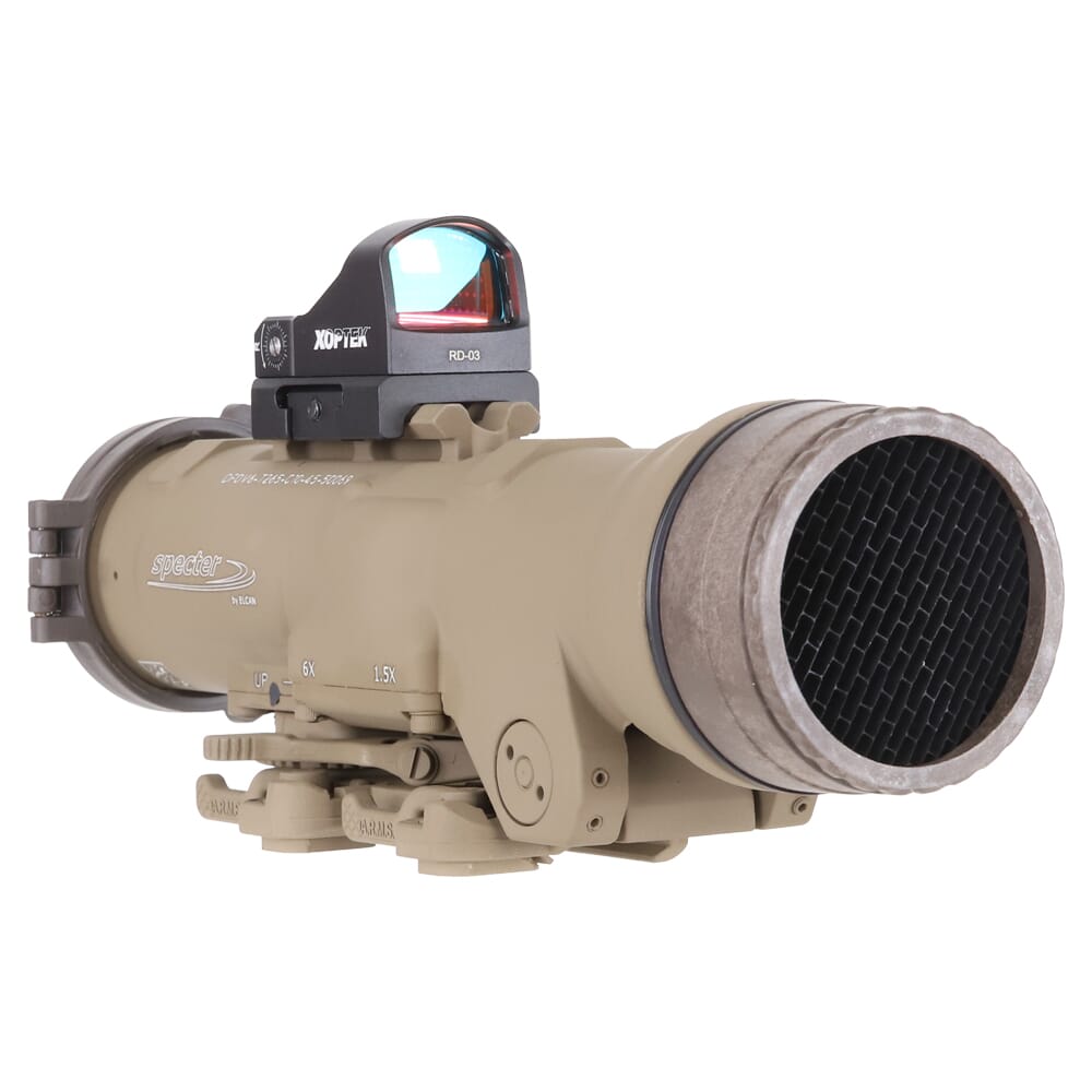 Elcan SpecterDR 1.5x/6x 5.56mm FDE Scope w/Flip Covers, ARD & 3MOA ...