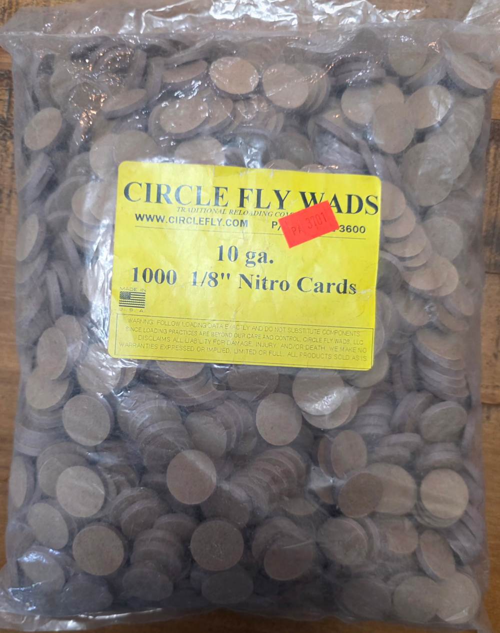 Circle Fly Wads 10 Gauge 1/8" Nitrp Cards, 1000 ct - Reloading Wads at ...